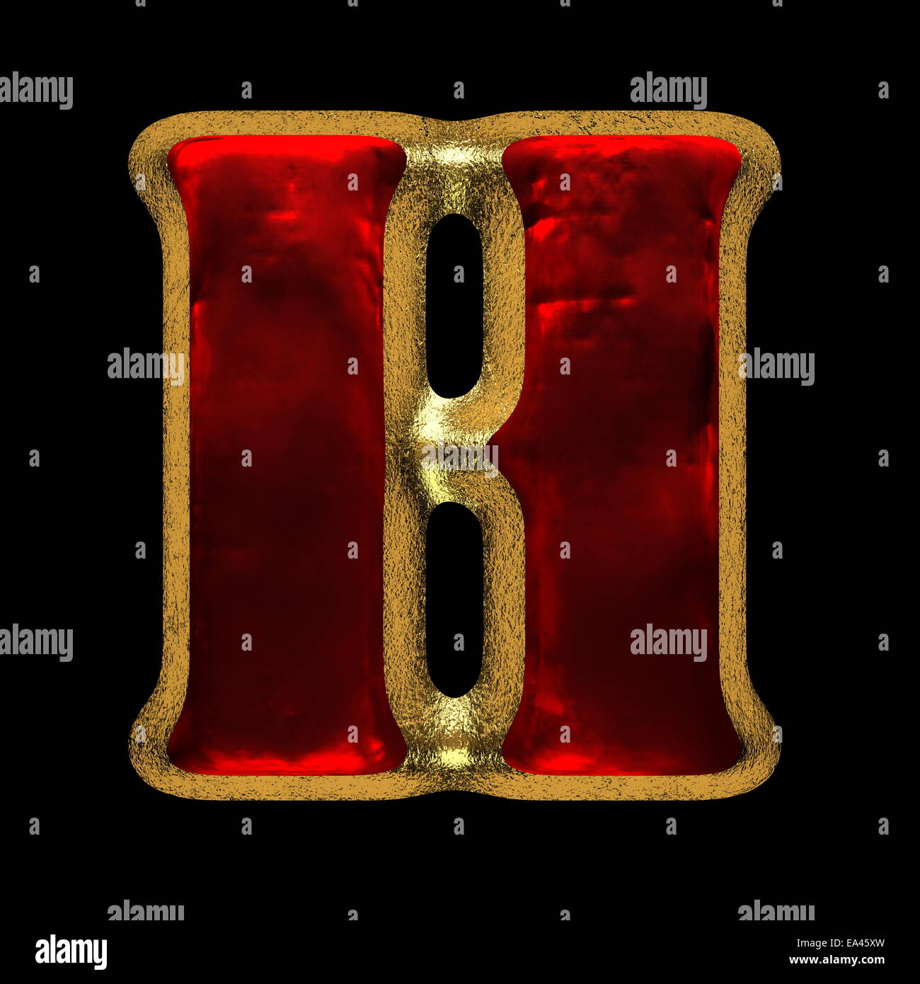 red velvet letter with gold on black background Stock Photo - Alamy