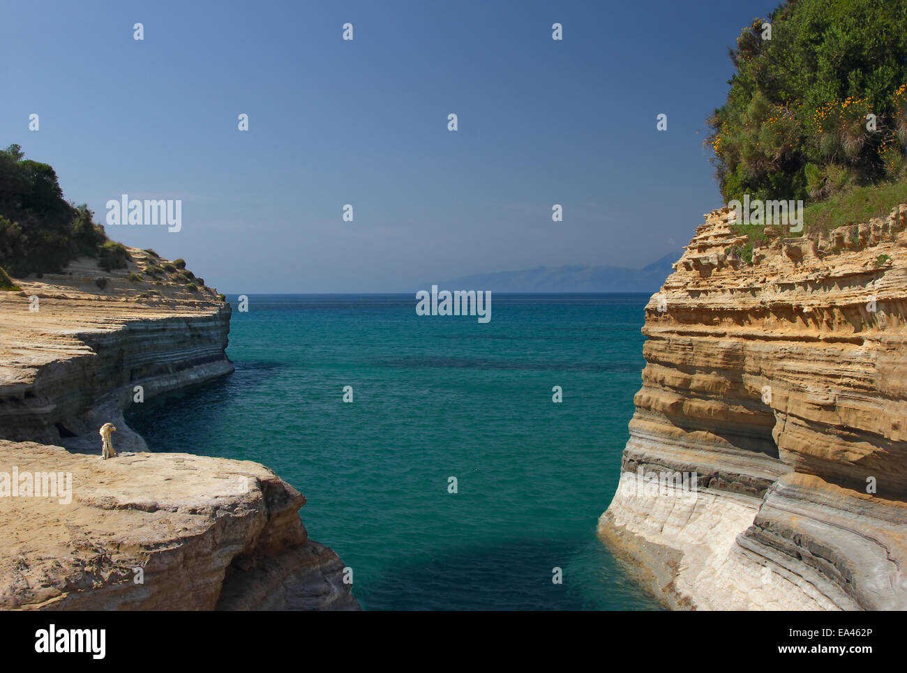 Seaview with sandstone cliffs Stock Photo - Alamy