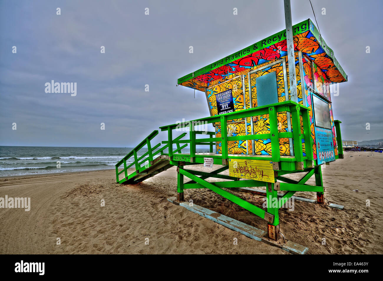 Iconic lifeguard station on Venice Beach, California, USA Stock Photo ...