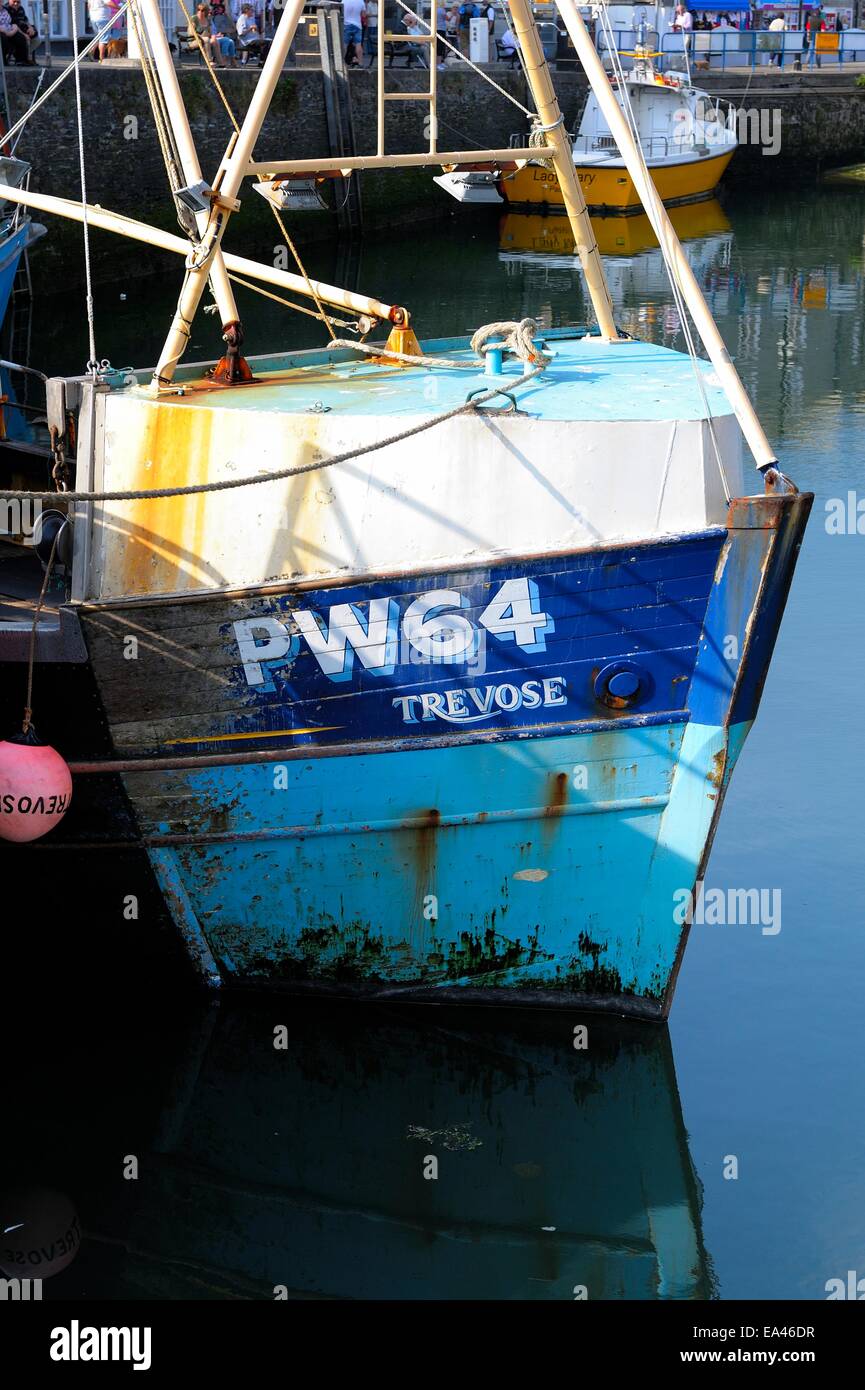 A Fishing boat in Padstow harbour Cornwall England uk Stock Photo - Alamy