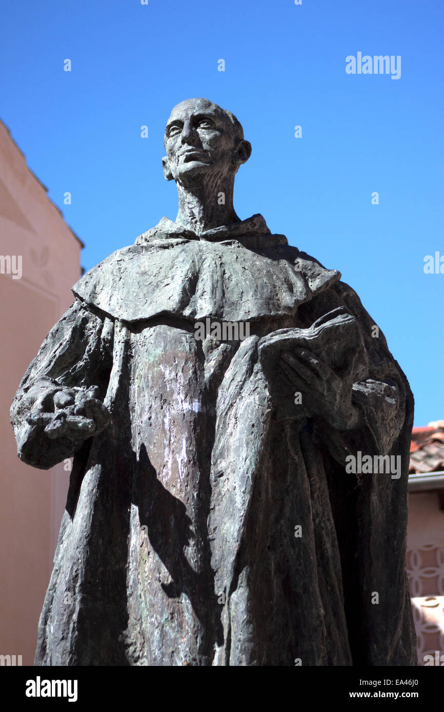 A sculpture of Spanish mystic San Juan de la Cruz in Segovia, Castilla ...