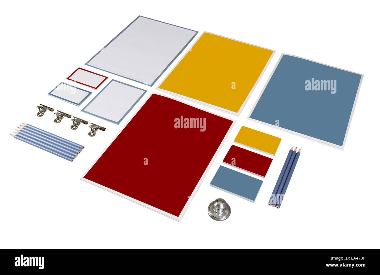set of paper and pencil Stock Photo - Alamy