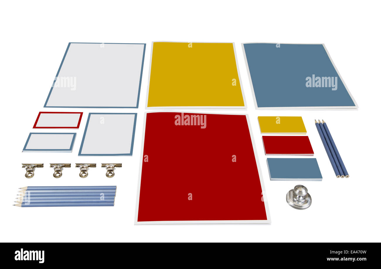 set of paper and pencil Stock Photo - Alamy