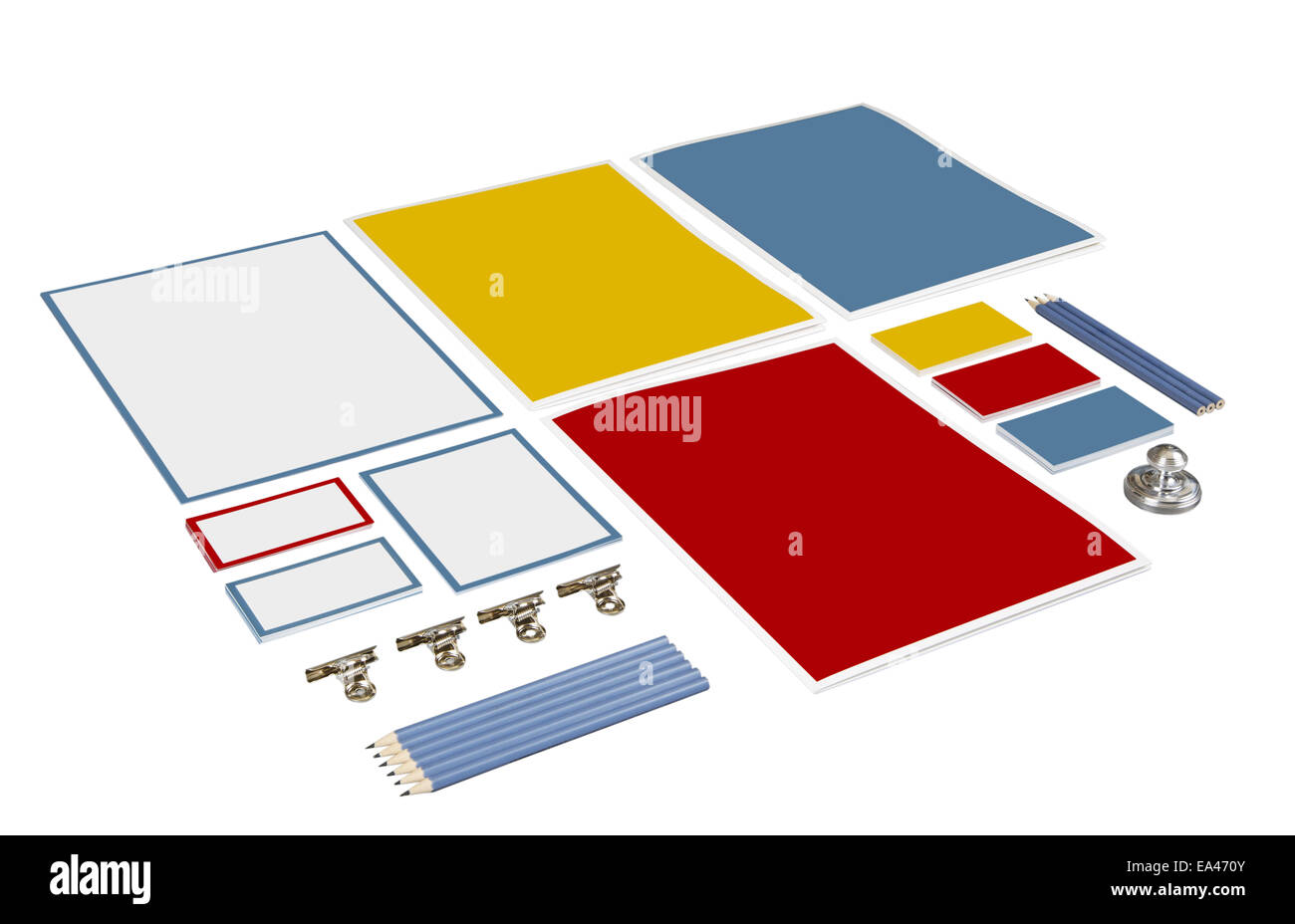 set of paper and pencil Stock Photo - Alamy