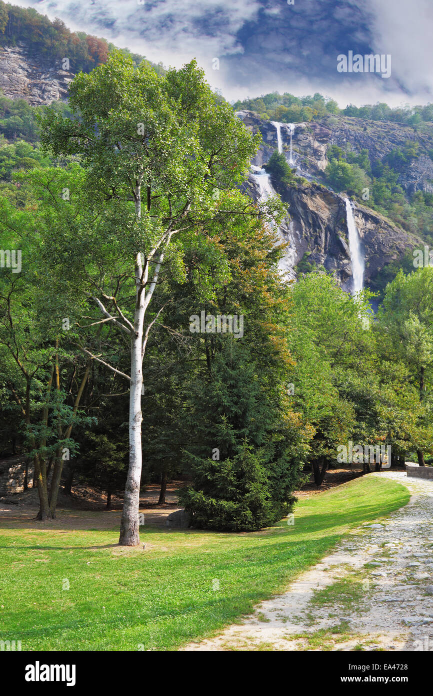 Picturesque waterfall in the mountains Stock Photo - Alamy