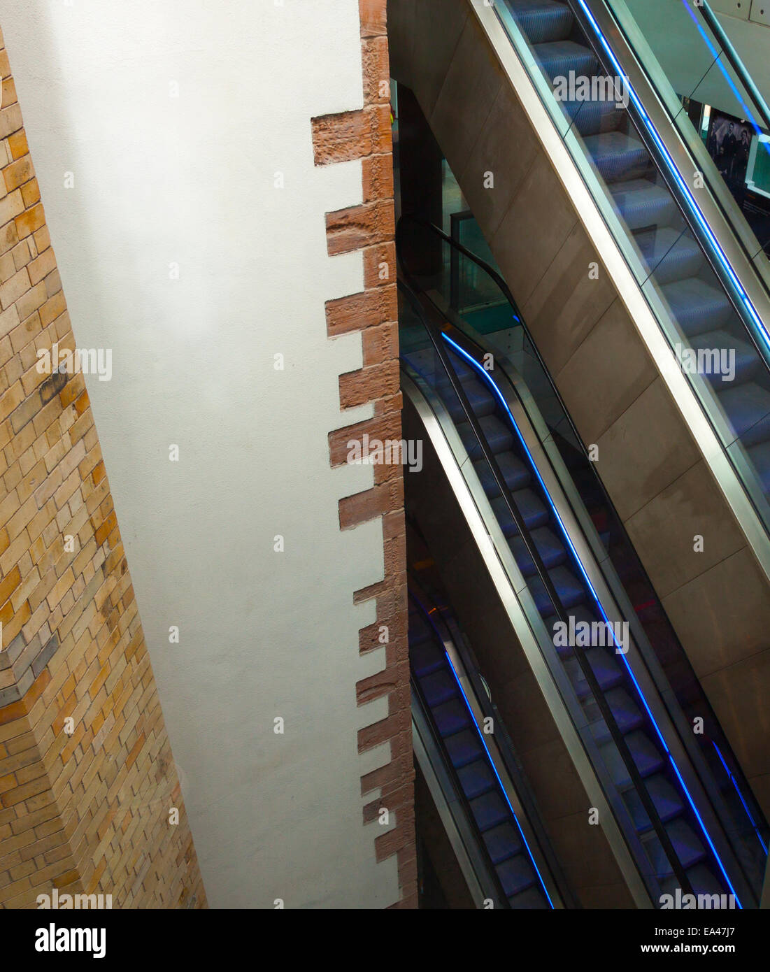 Modern elevators by the old brickwork of The Lighthouse Gallery ...