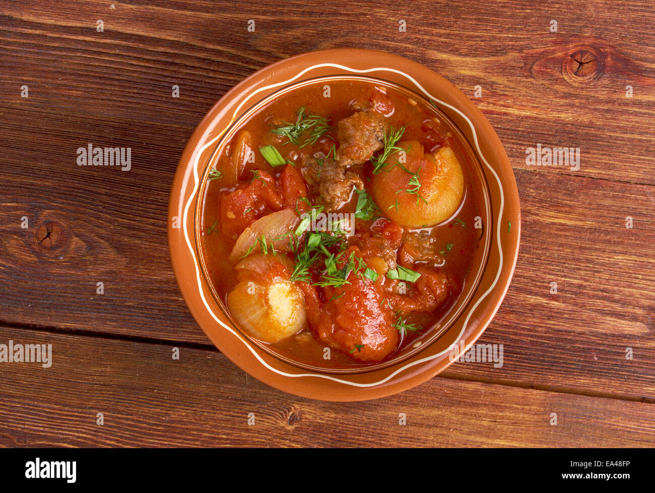 Greek beef stifado Stock Photo - Alamy