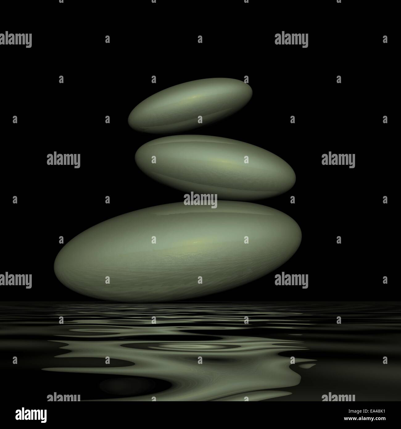 Pebble peace - 3D render Stock Photo - Alamy