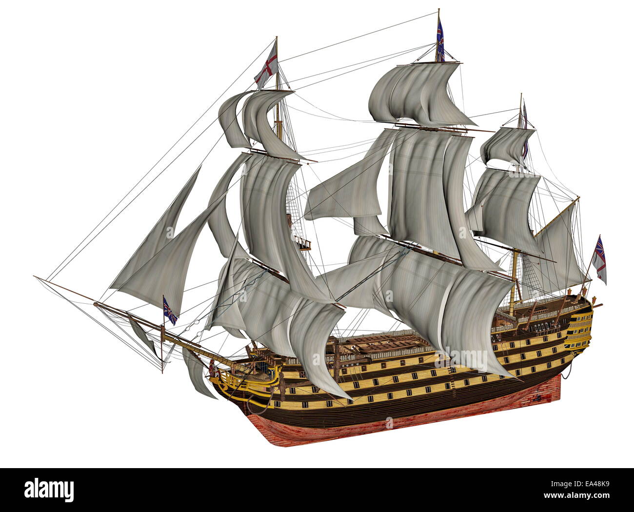 Old ship - 3D render Stock Photo - Alamy