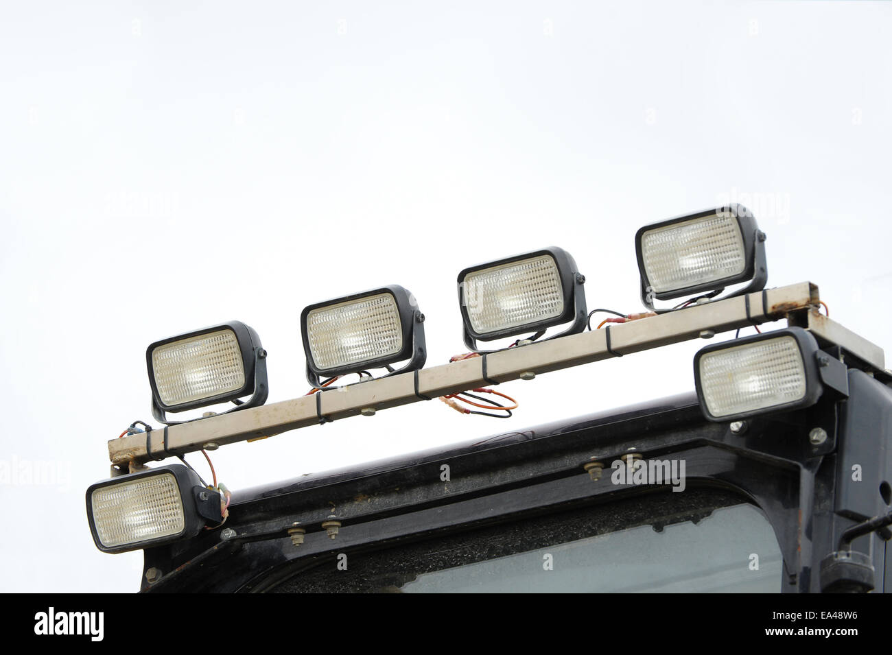 Headlight Gallery on a construction vehicle Stock Photo - Alamy