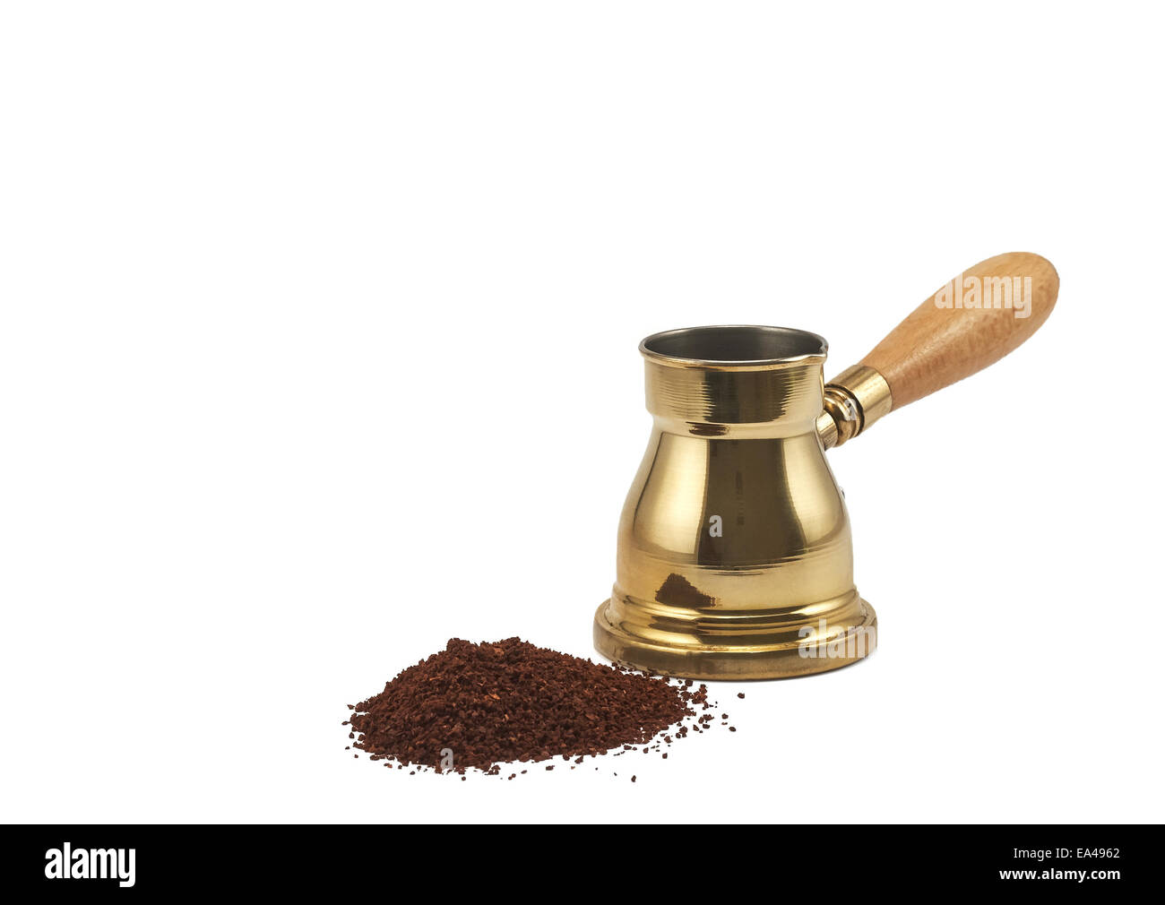 Turkish coffee pot jezve ibrik with coffee isolated on white background ...