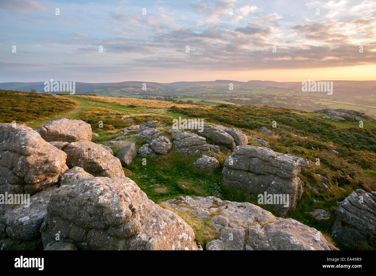 Meldon Hill Chagford Dartmoor National Park Devon Uk Stock Photo - Alamy