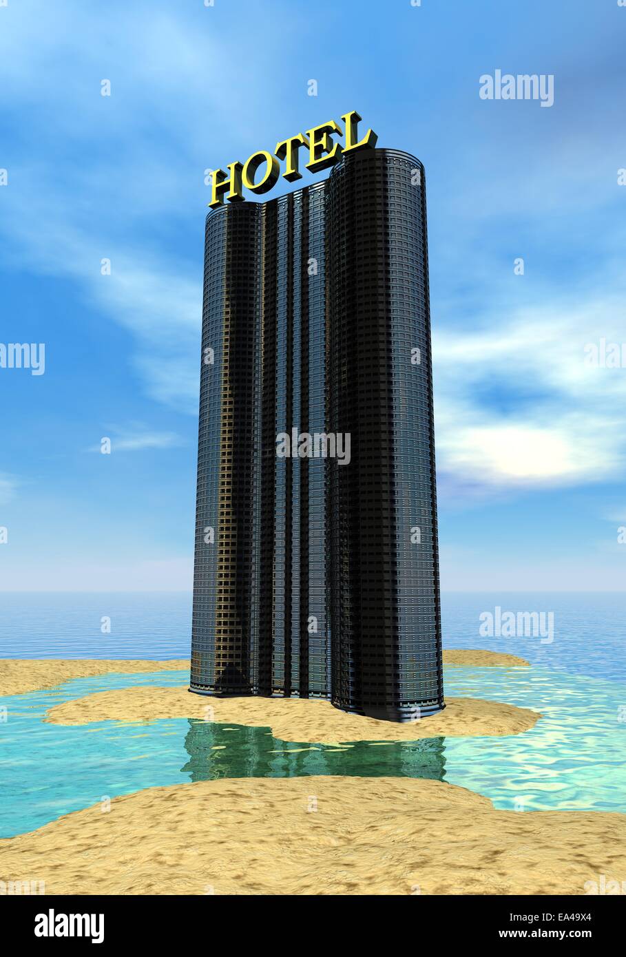 3d render luxury hotel lobby reception Stock Photo - Alamy