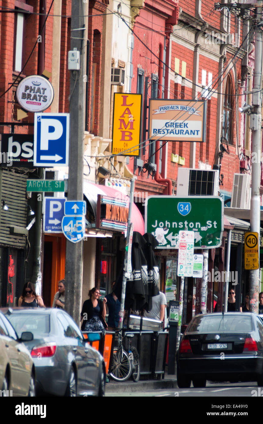 Brunswick Street architecture and street scene, Fitzroy, Melbourne ...