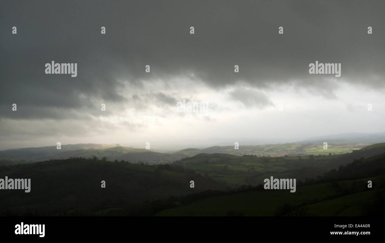 Carmarthenshire, Wales, UK. 6th November, 2014. Dark clouds with ...
