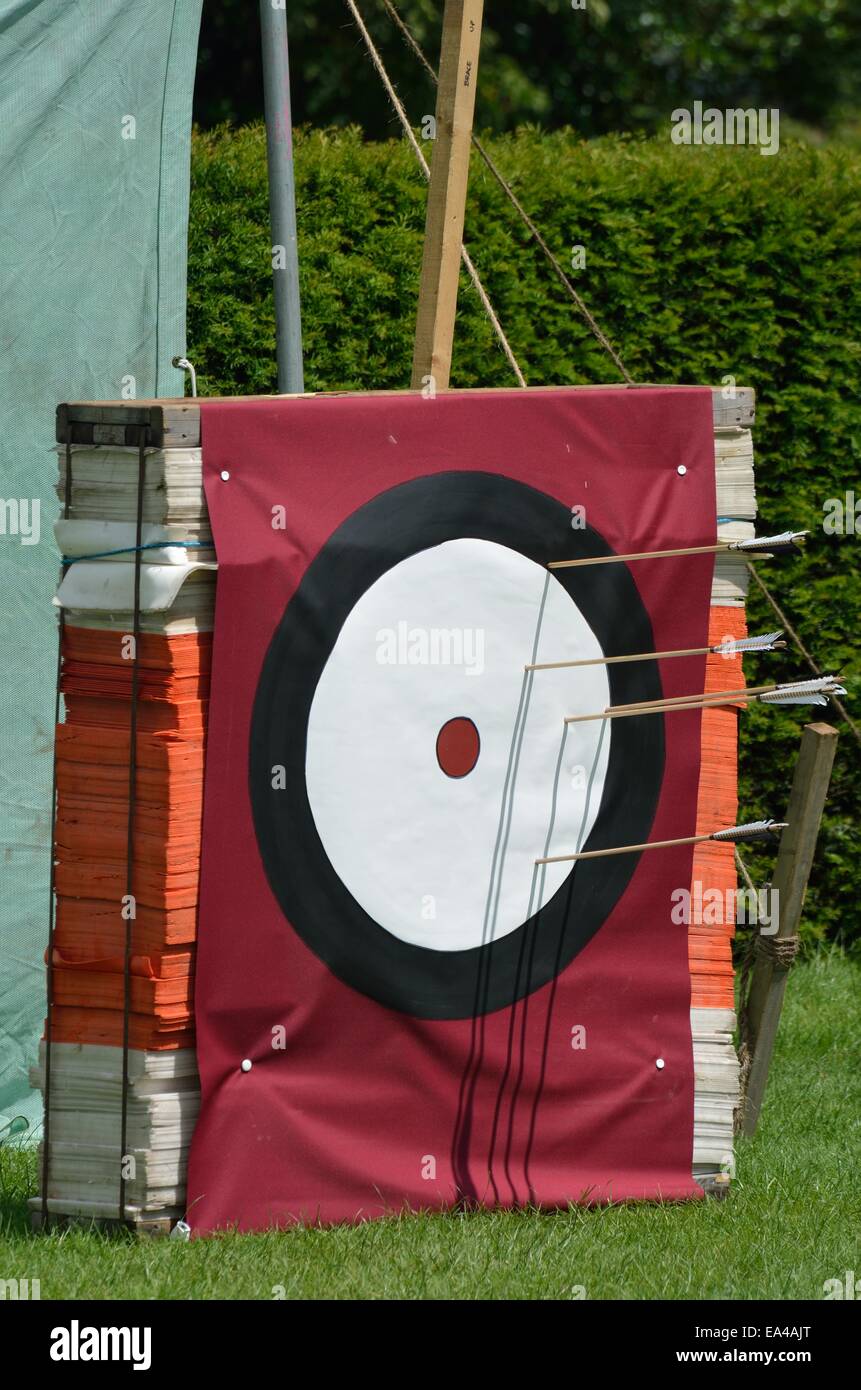 White and purple archery target Stock Photo - Alamy
