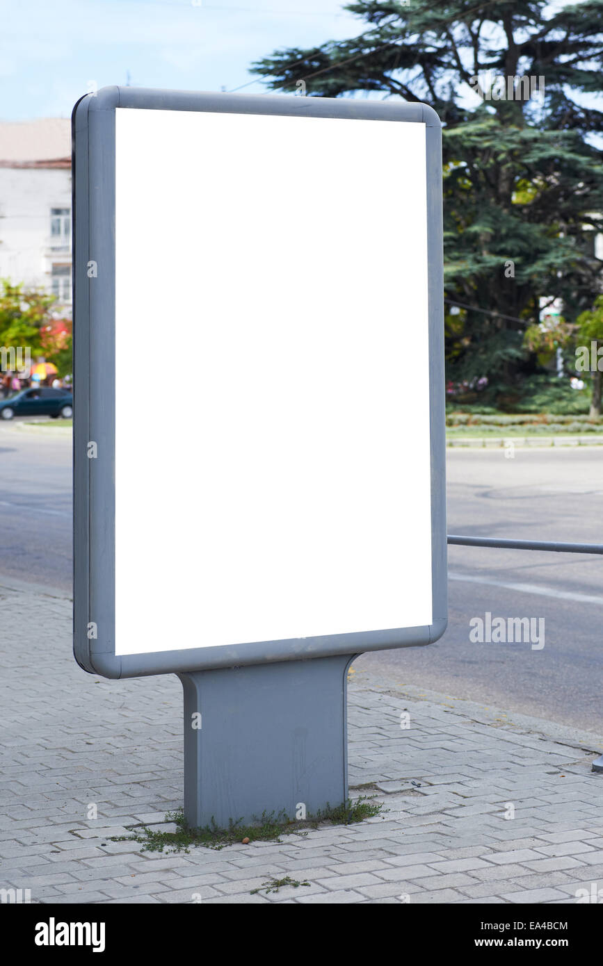 Vertical blank billboard on the city street Stock Photo - Alamy