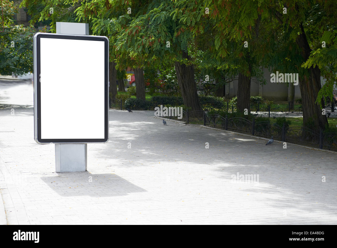 Vertical blank billboard on the city street Stock Photo - Alamy