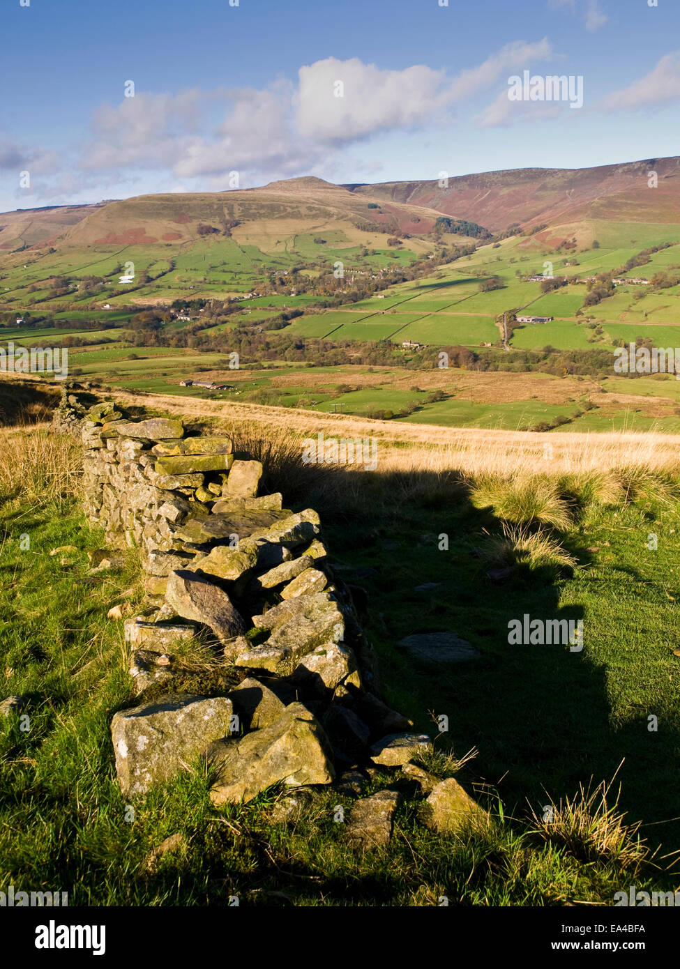 Edale and Kinder Scout in the Peak District National Park, UK Stock ...