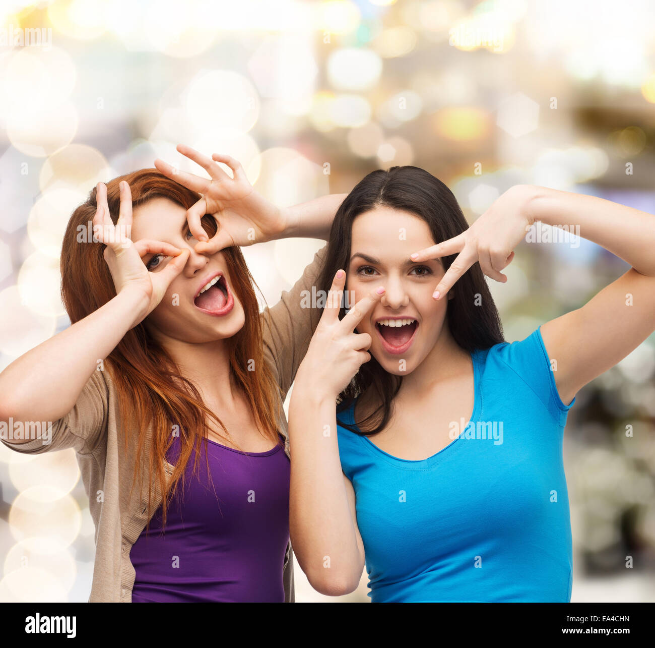 smiling teenage girls having fun Stock Photo - Alamy