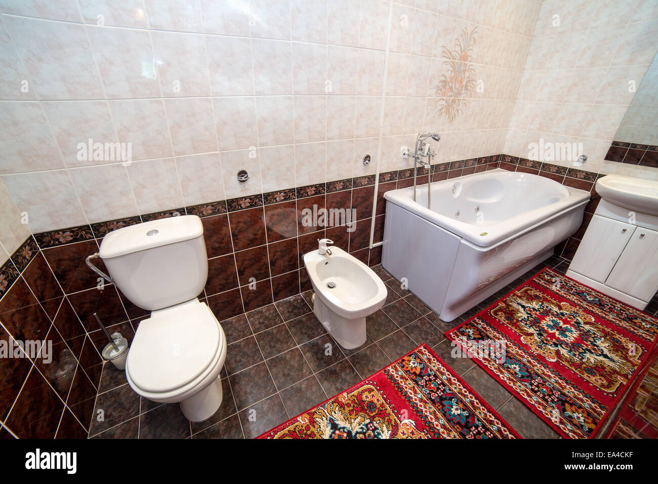 Bathroom, WC, toilet, lavatory room interior design Stock Photo - Alamy