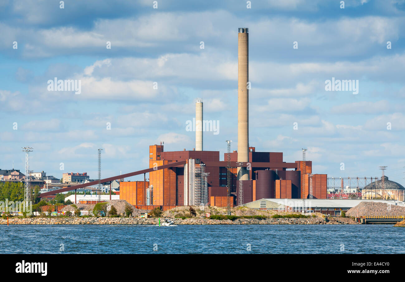 Hanasaari Power Plant in a summer day, Helsinki, Finland Stock Photo ...