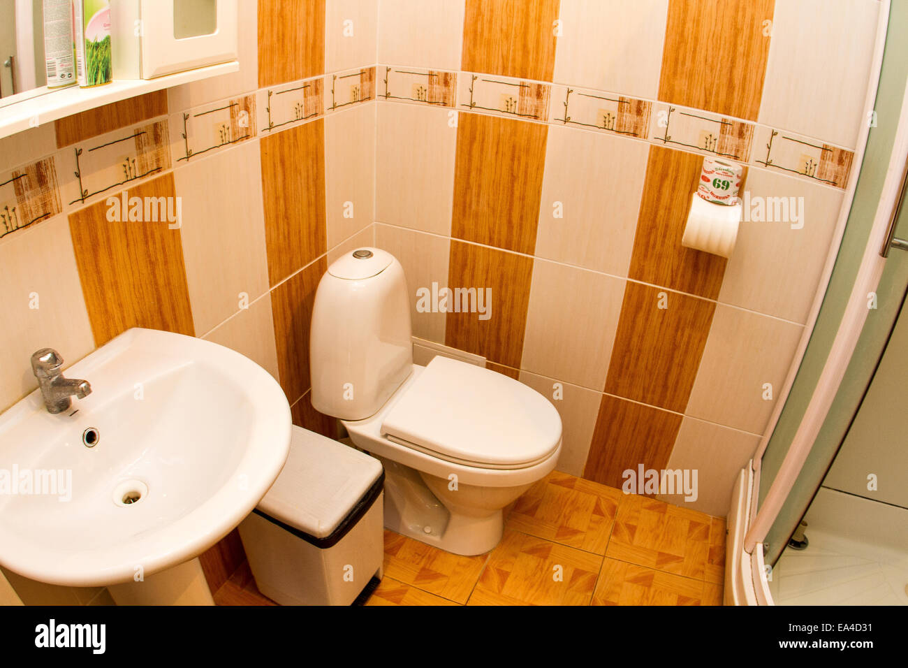 Bathroom, WC, toilet, lavatory room interior design Stock Photo - Alamy