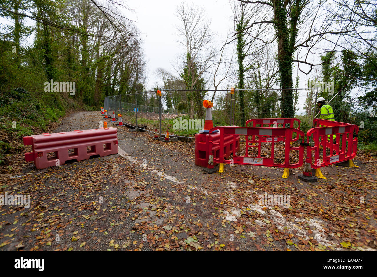 Landslip Land slide St Lawrence to Ventnor Undercliff drive road Isle ...