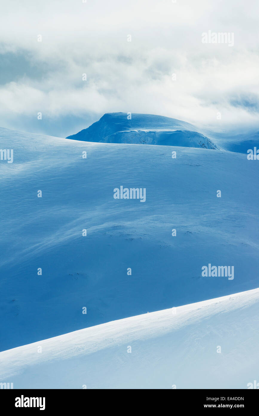 Snowy hills as seen from Geal Charn, near Laggan; Scotland Stock Photo ...