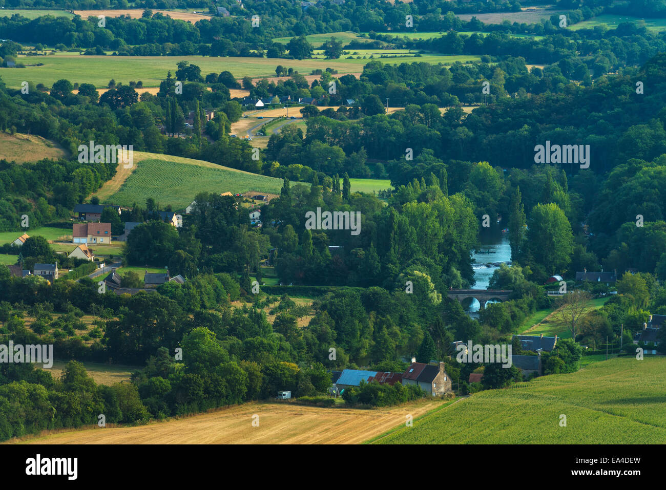 Looking down on the Orne River and Le Vey; Clecy, Swiss Normandy ...