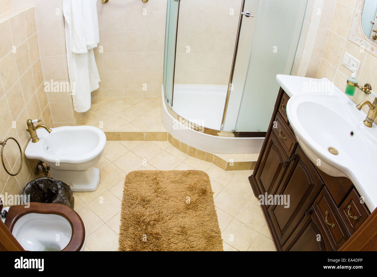 Bathroom, WC, toilet, lavatory room interior design Stock Photo - Alamy