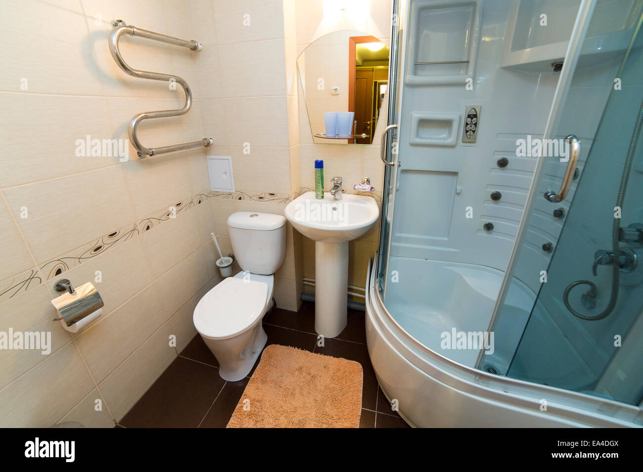 Bathroom, WC, toilet, lavatory room interior design Stock Photo - Alamy