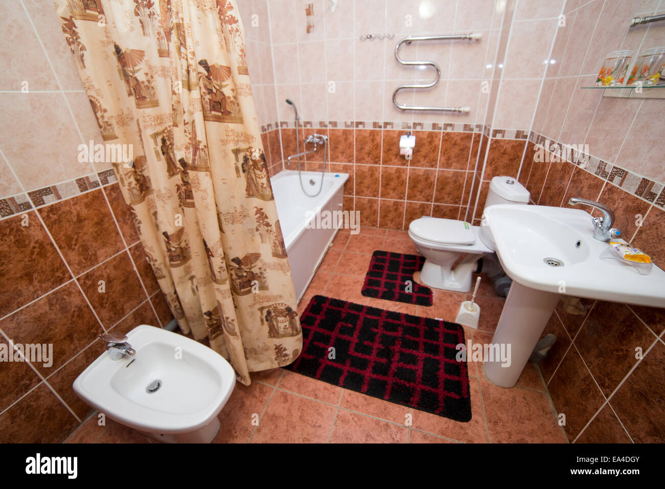 Bathroom, WC, toilet, lavatory room interior design Stock Photo - Alamy