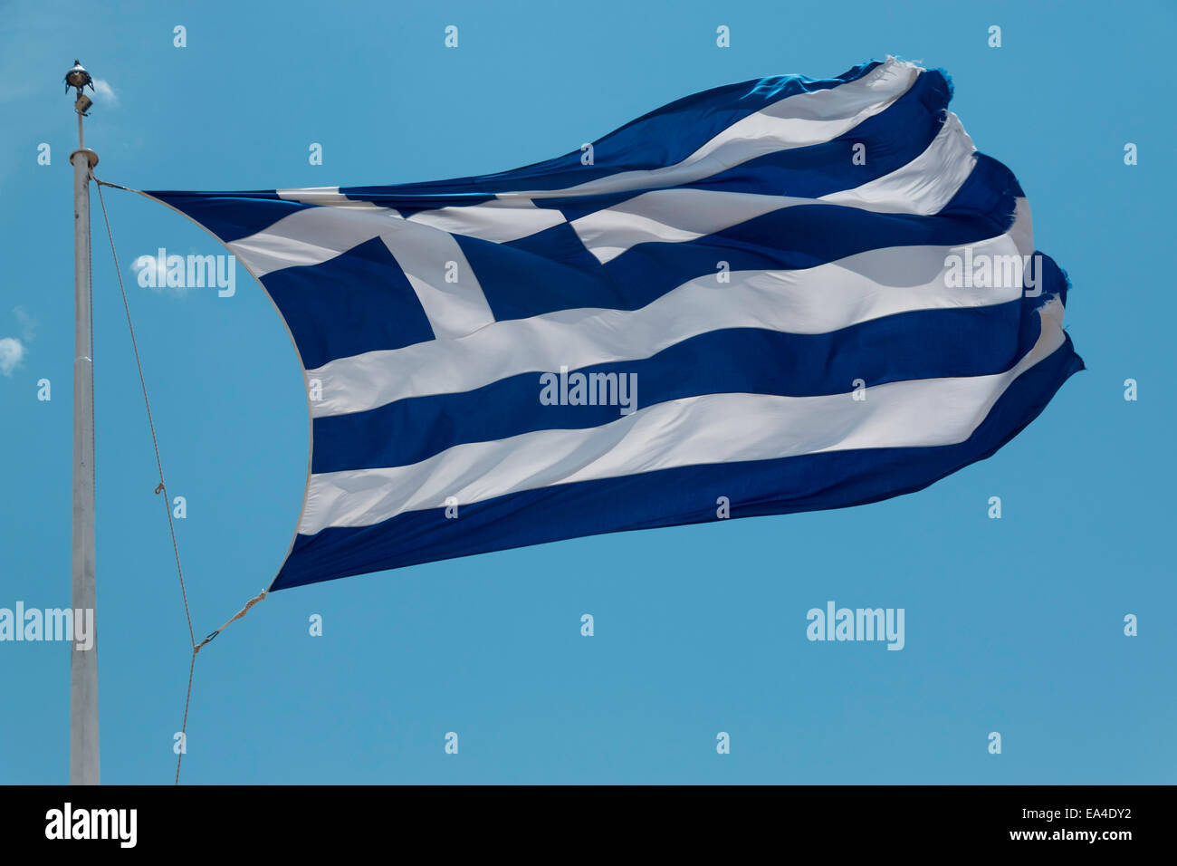 Greek Flag Flying at the Acropolis Athens Stock Photo - Alamy