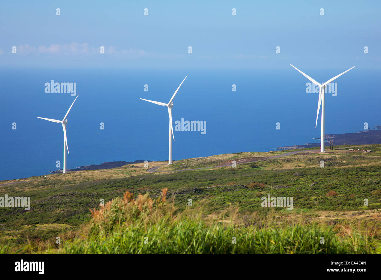 The Auwahi Wind Farm in Kaupo; Maui, Hawaii, United States of America ...