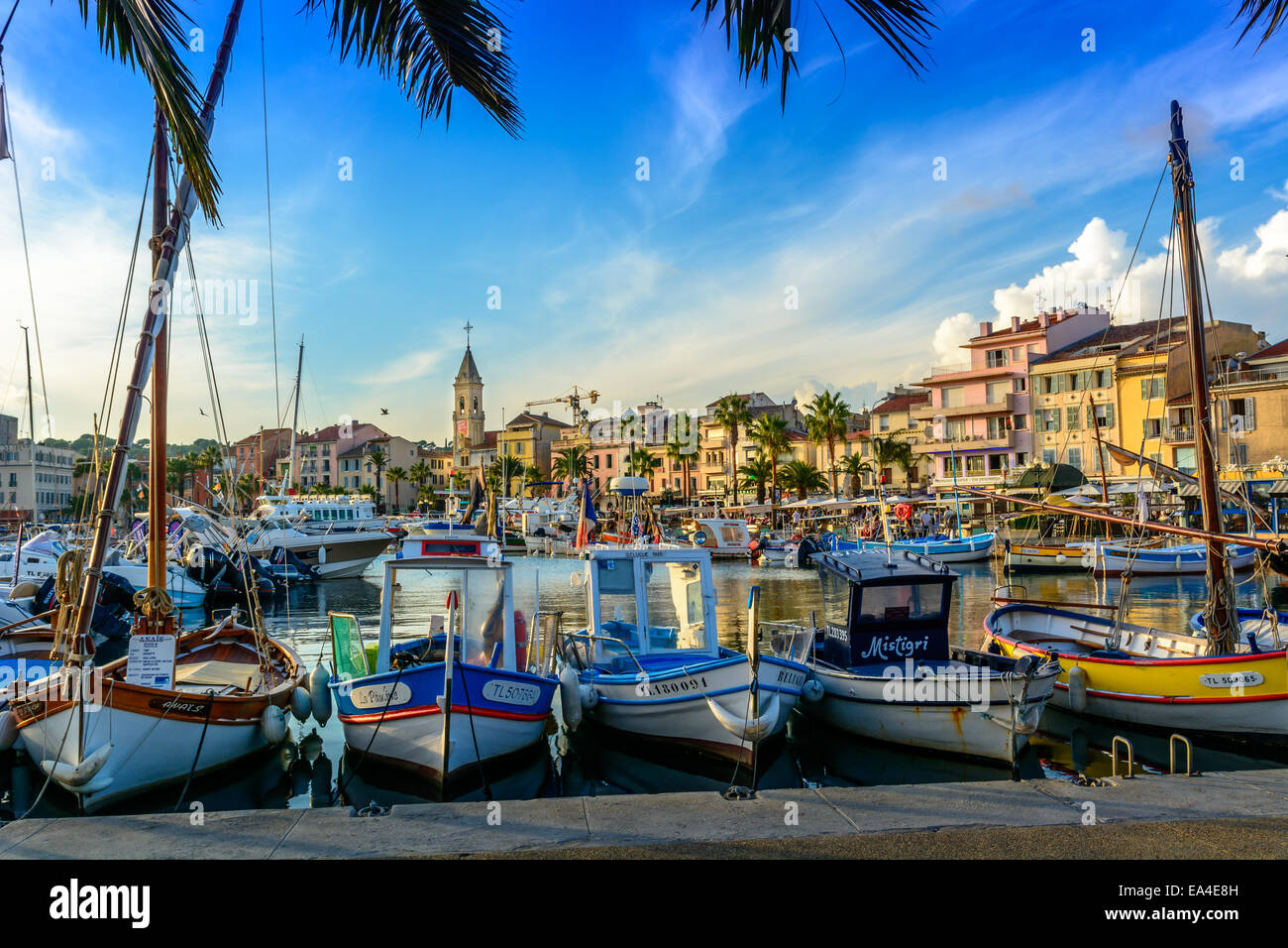 SANARY-SUR-MER, FRANCE - September 16, 2014:Traditional boats in port ...