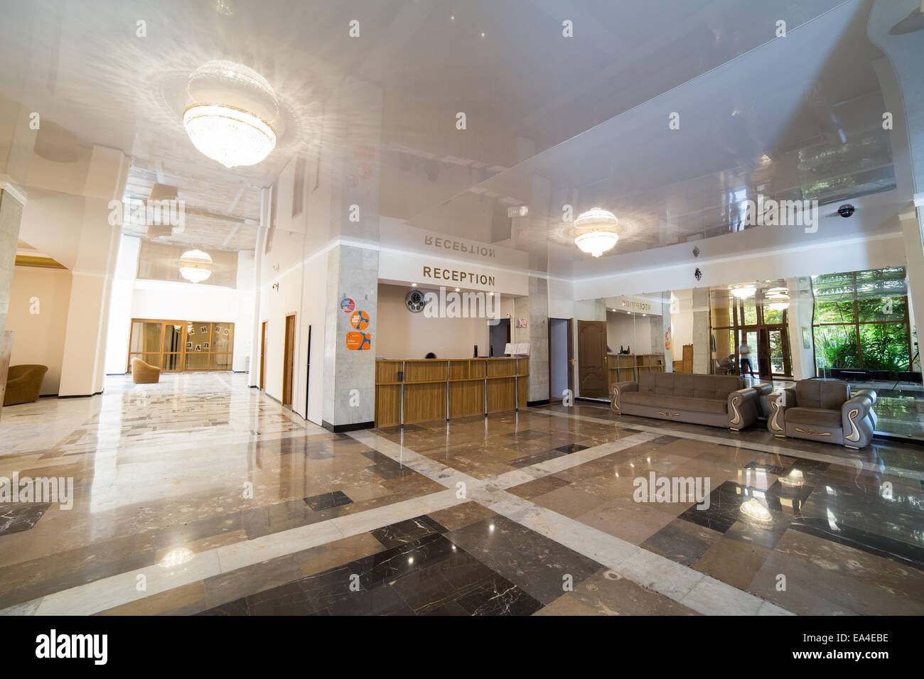 Luxury lobby in hotel, reception hall interior design Stock Photo - Alamy