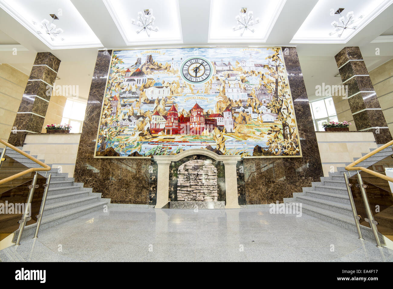 Hotel reception hall interior Stock Photo - Alamy