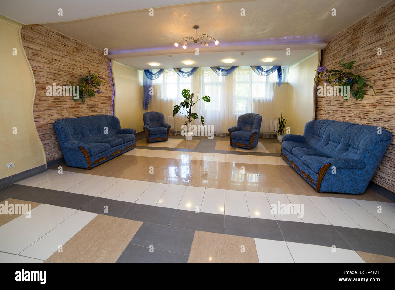 Luxury lobby in hotel, reception hall interior design Stock Photo - Alamy