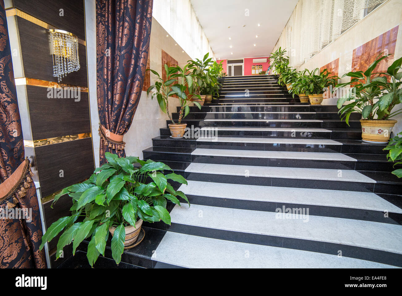 Luxury lobby in hotel, reception hall interior design Stock Photo - Alamy
