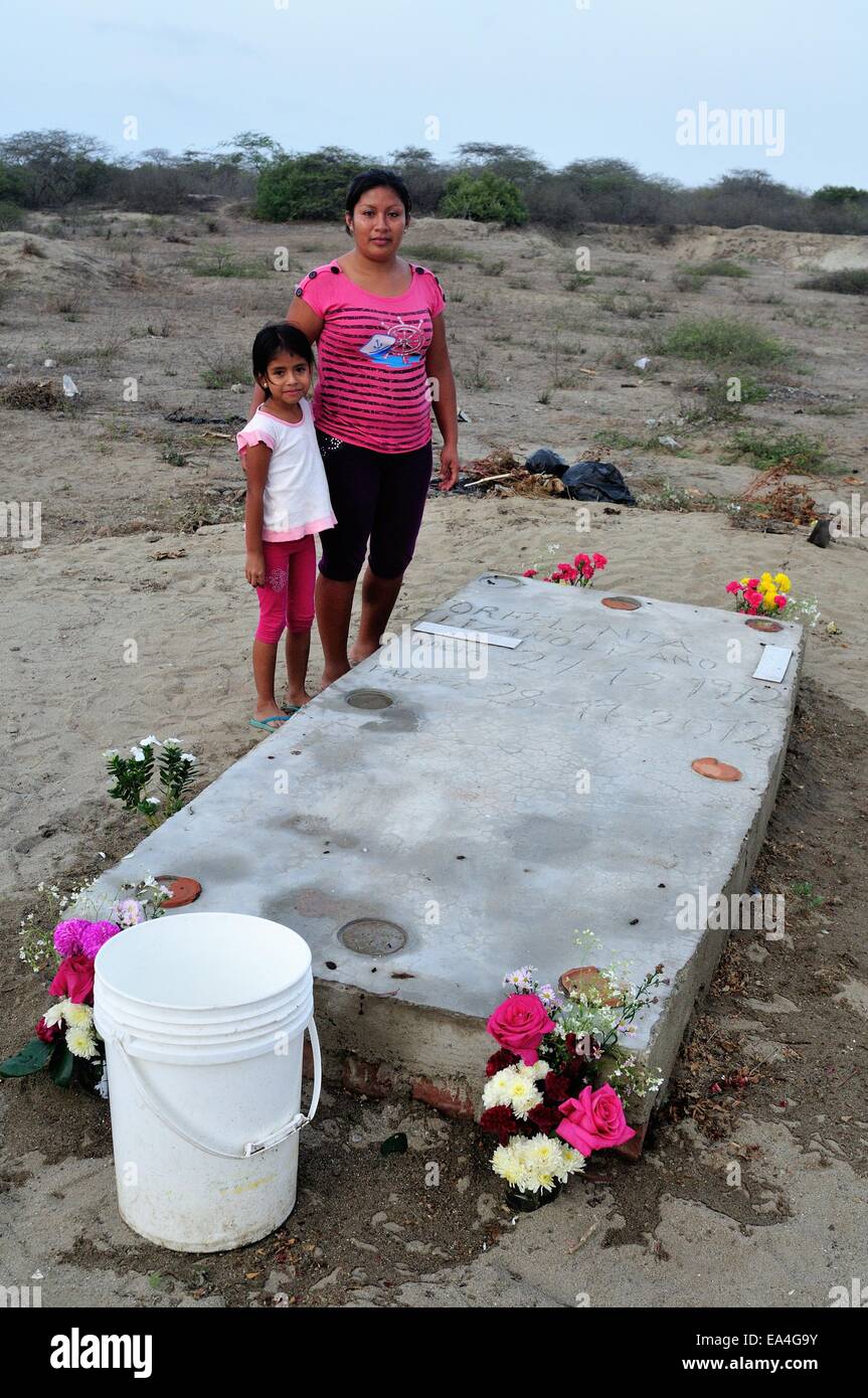 Cleaning tomb - Day of The Dead - Cemetery in PUERTO PIZARRO ...