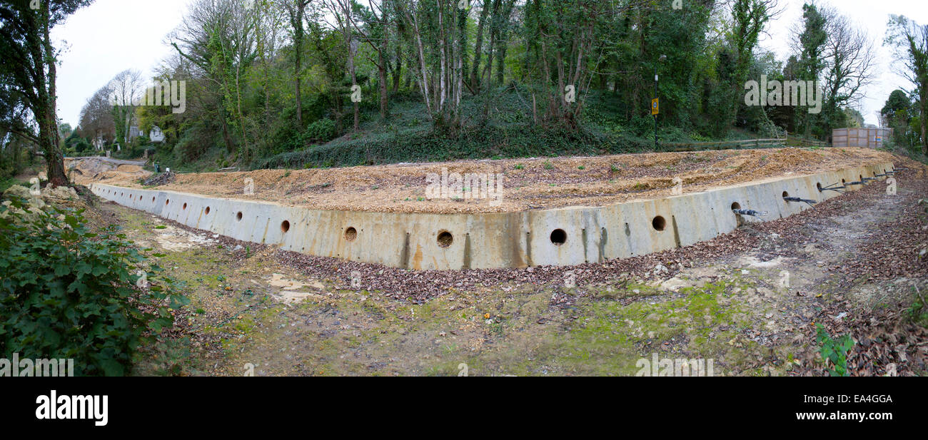 Landslip Land slide St Lawrence to Ventnor Undercliff drive road Isle ...