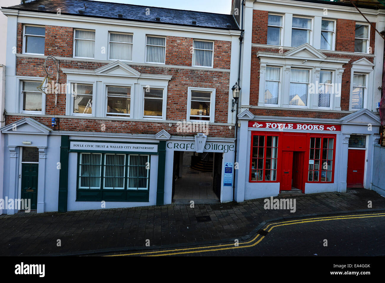 Stock Photo - Entrance to Craft Village and Foyle Books shop, Derry ...