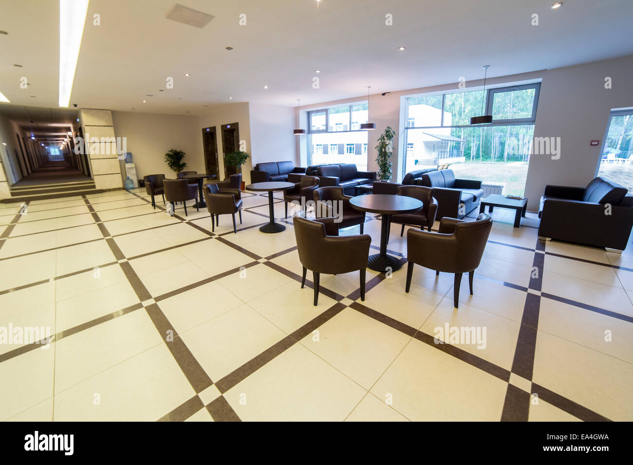 Luxury lobby in hotel, reception hall interior design Stock Photo - Alamy