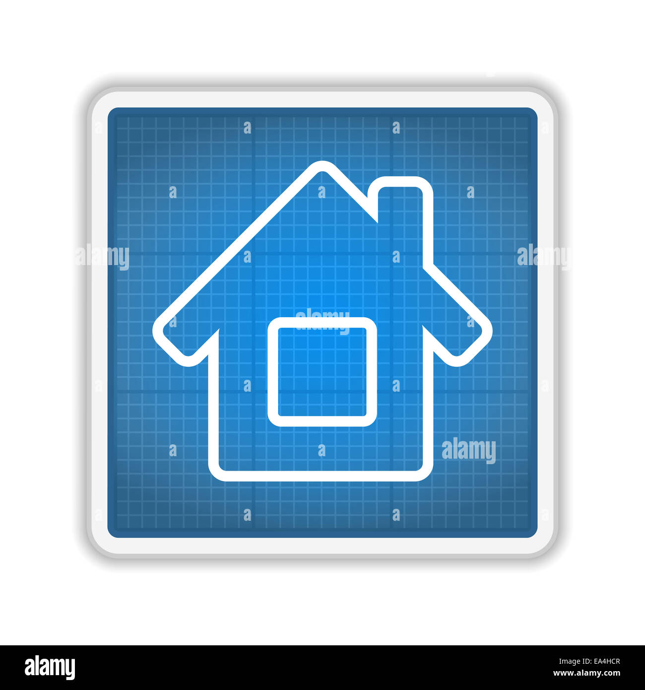 Blueprint house icon Stock Photo - Alamy