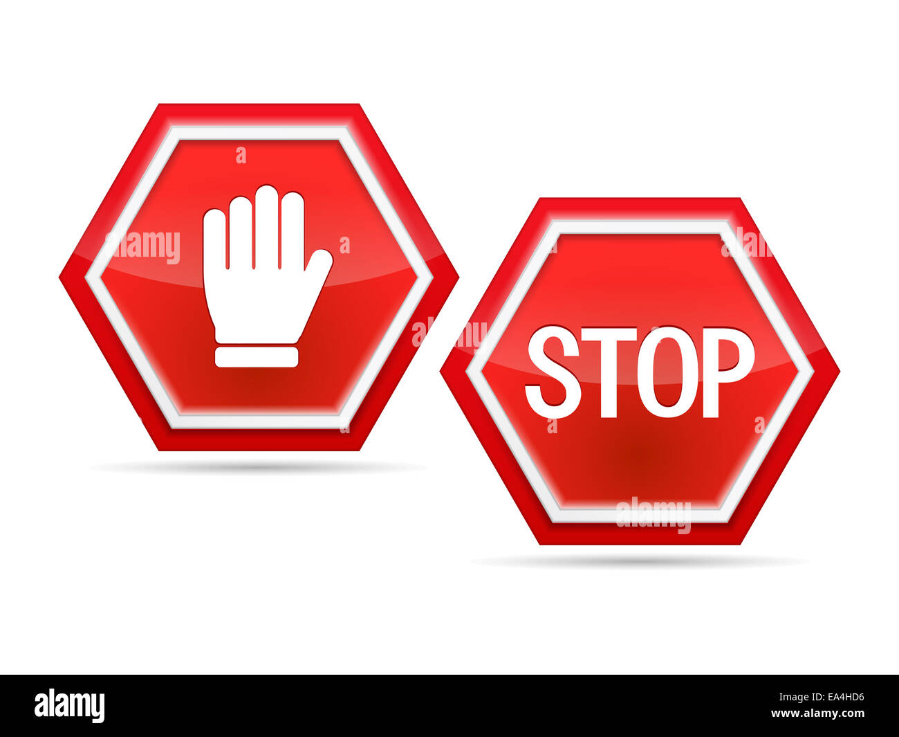 Two red stop signs Stock Photo - Alamy