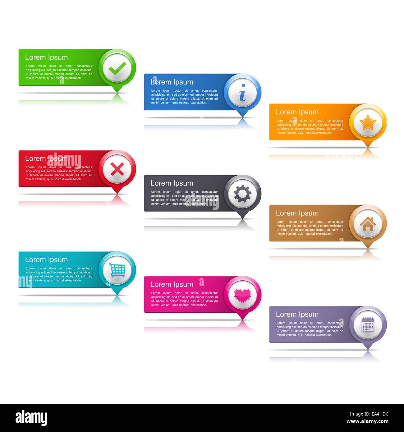 Set of design elements with different icons and place for your text ...