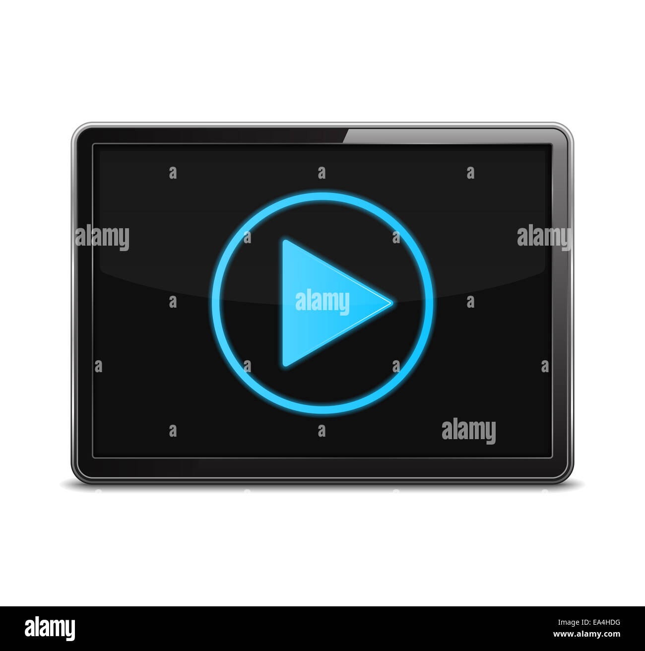 Screen with play button Stock Photo - Alamy