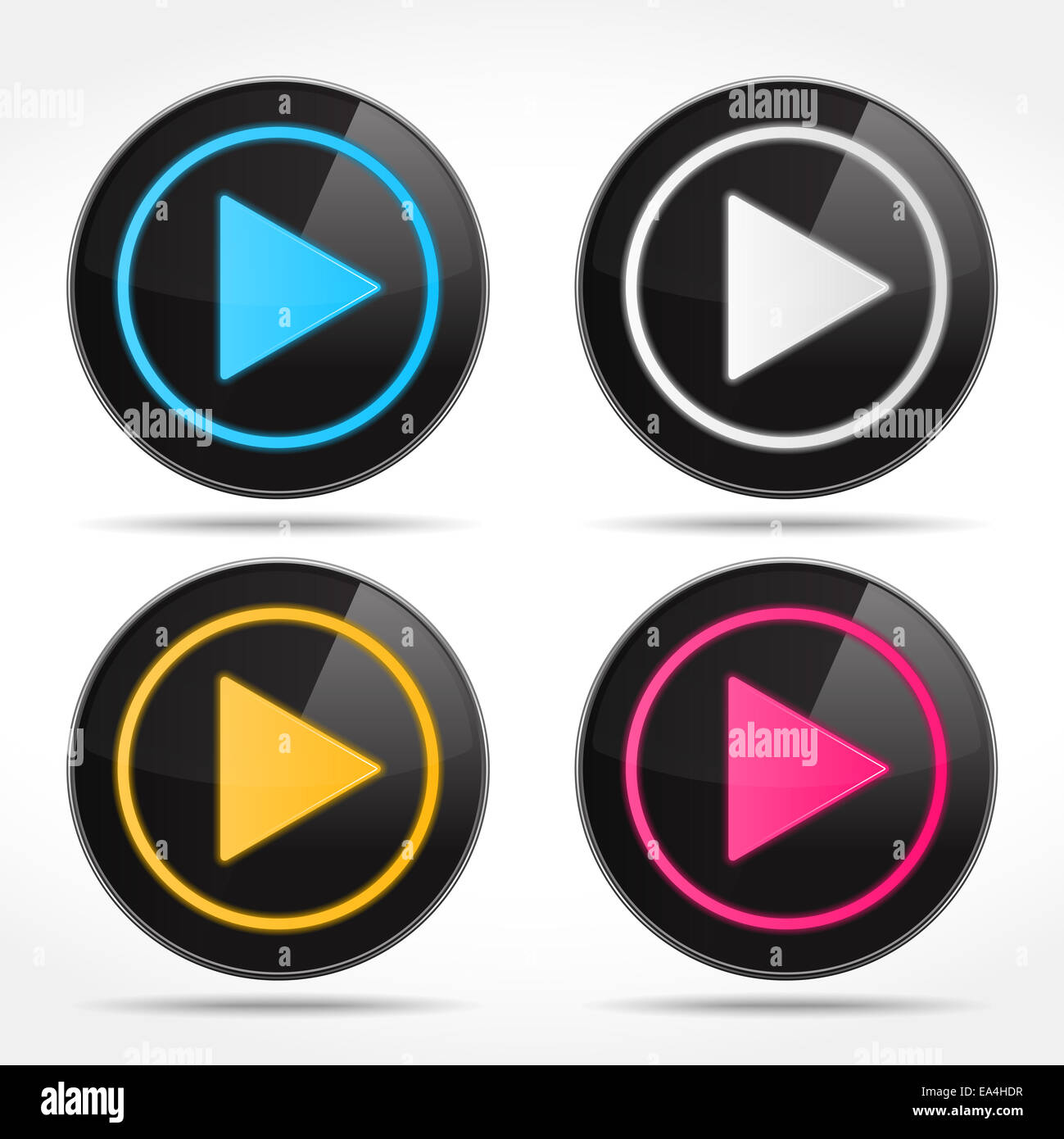 Set of play buttons Stock Photo - Alamy