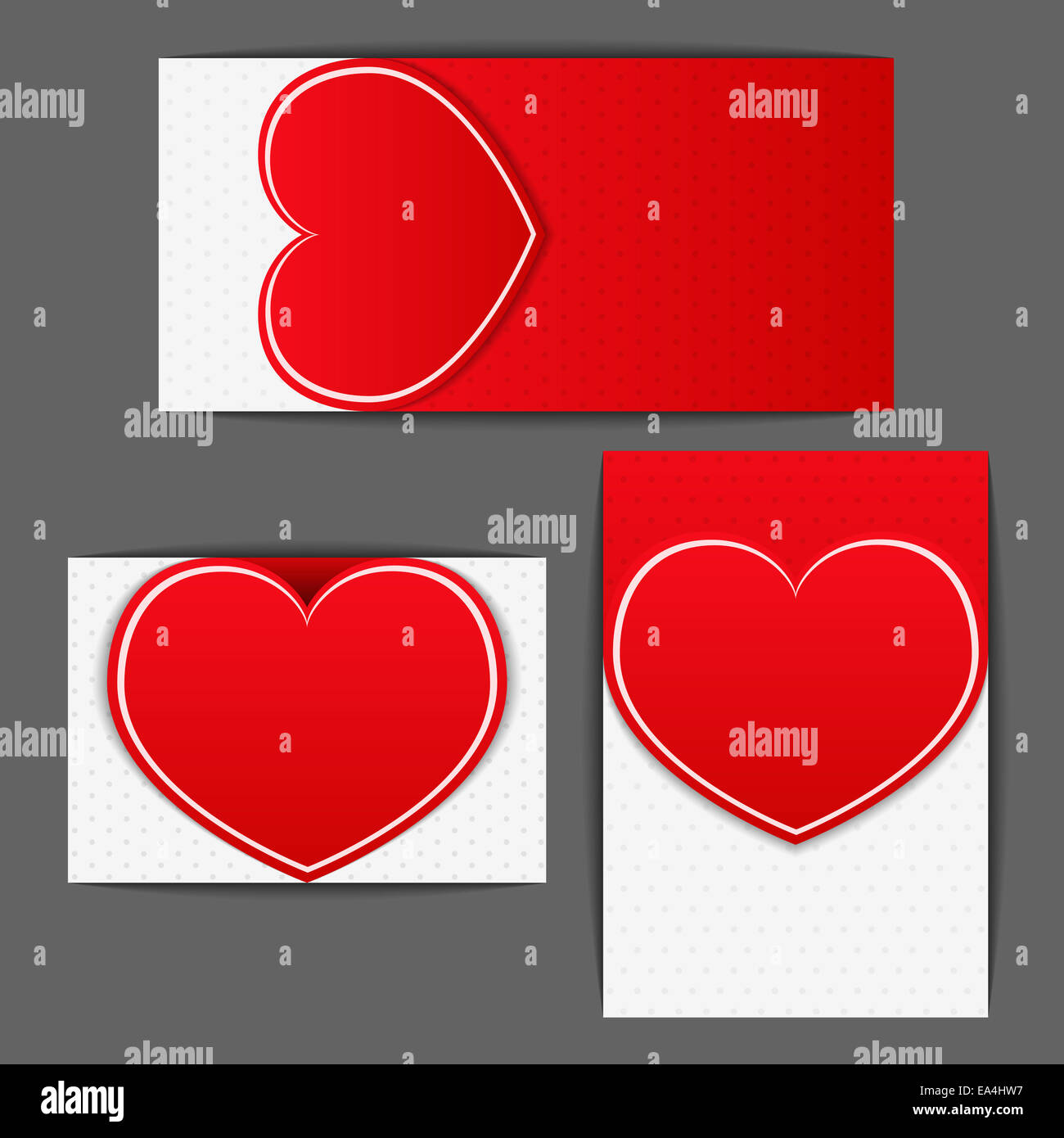 Three labels with hearts Stock Photo - Alamy